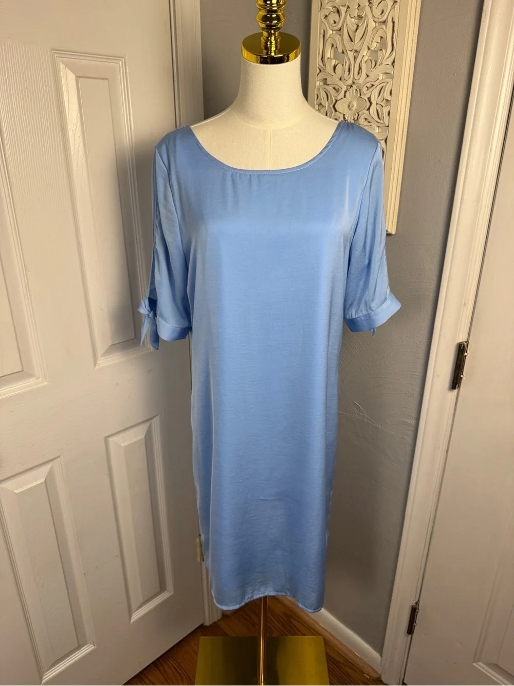 Renuar | Dresses | Renuar Sky Blue Tiesleeve Shift Dress | Poshmark